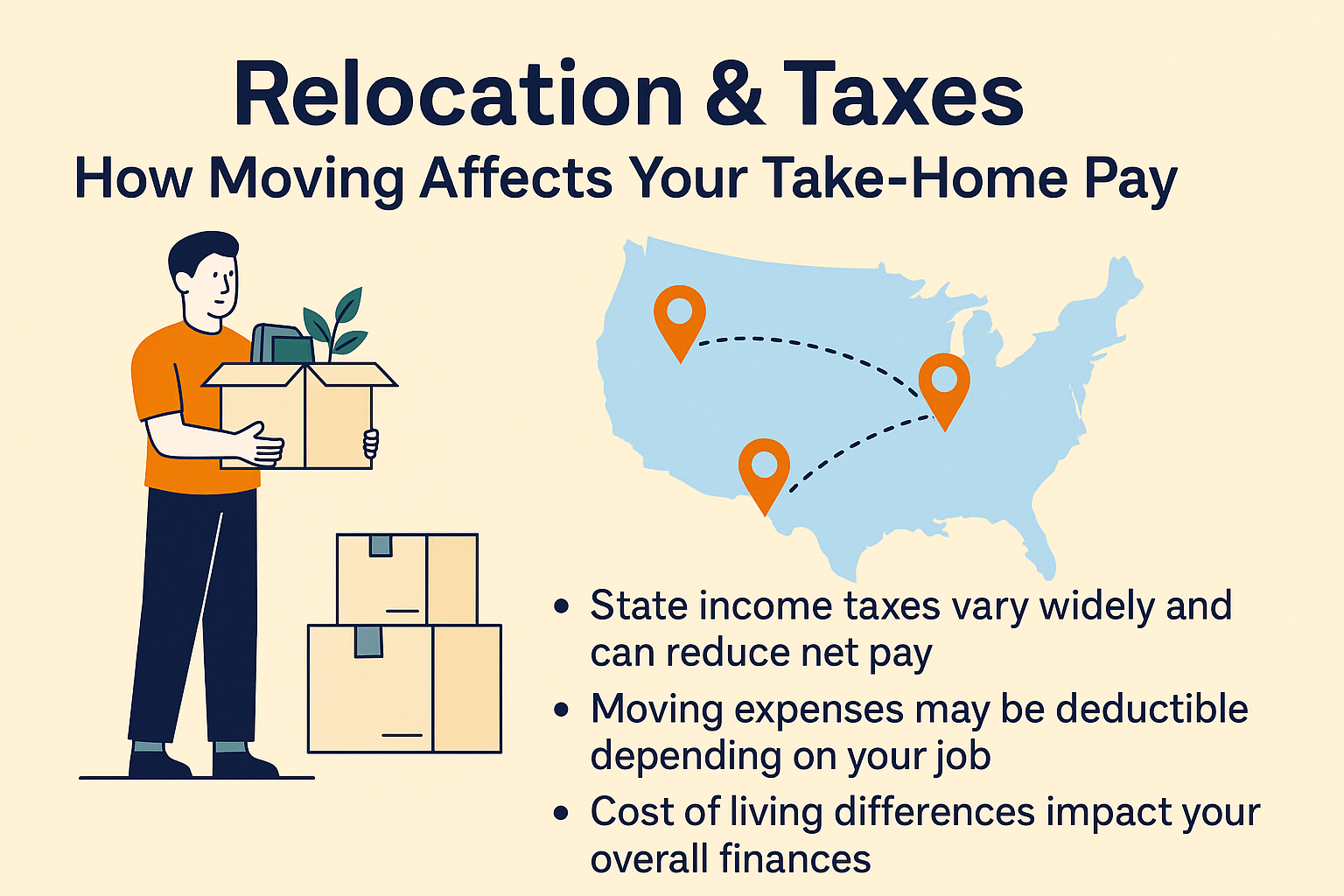 Relocation Impact - How Moving Affects Your Take-Home Pay - TakeHomePay